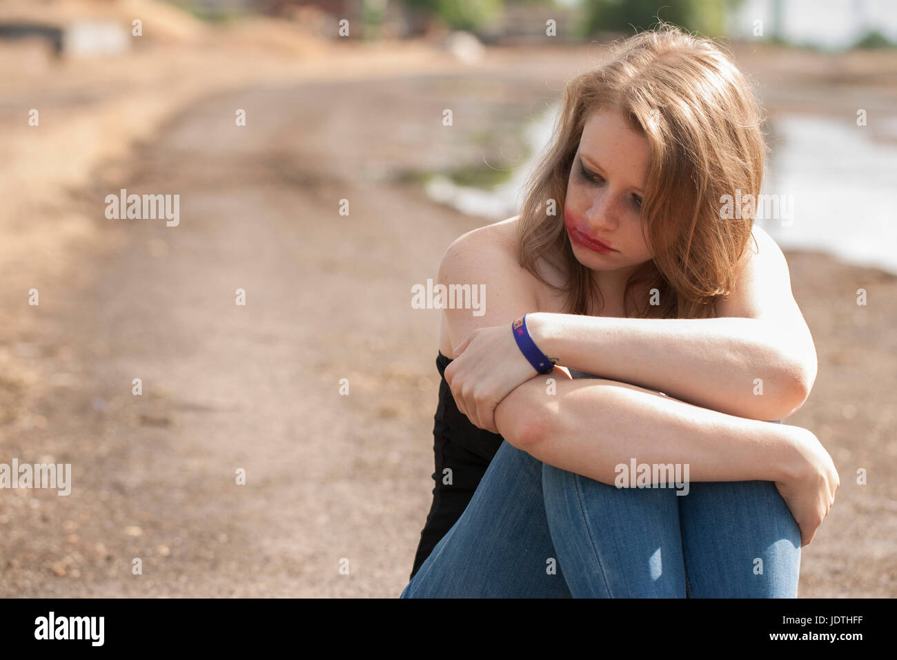 Depressed teen girl concept Stock Photo - Alamy