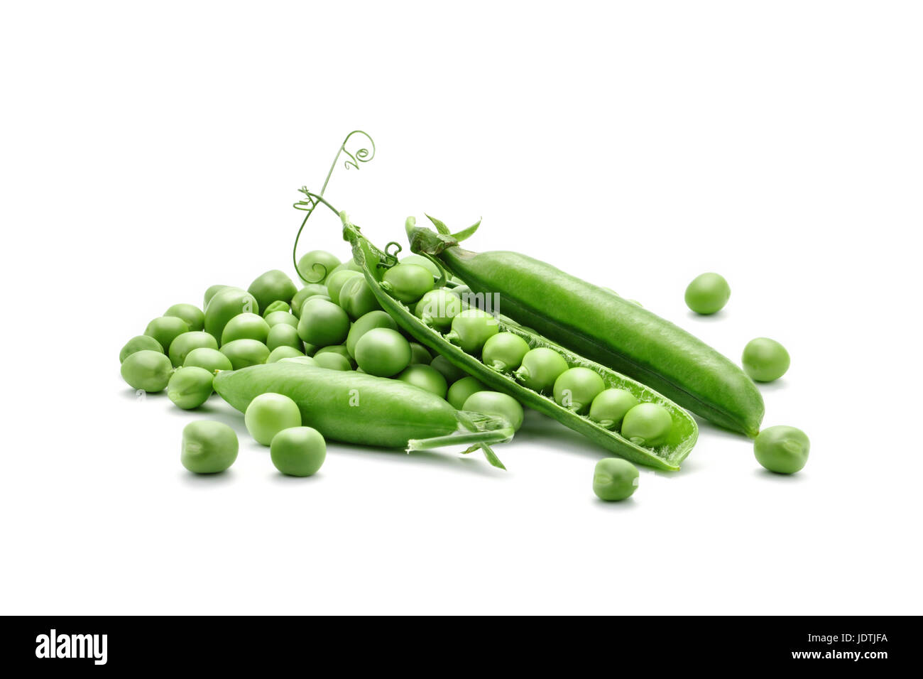 Ripe green peas on a white background. An isolated object Stock Photo ...