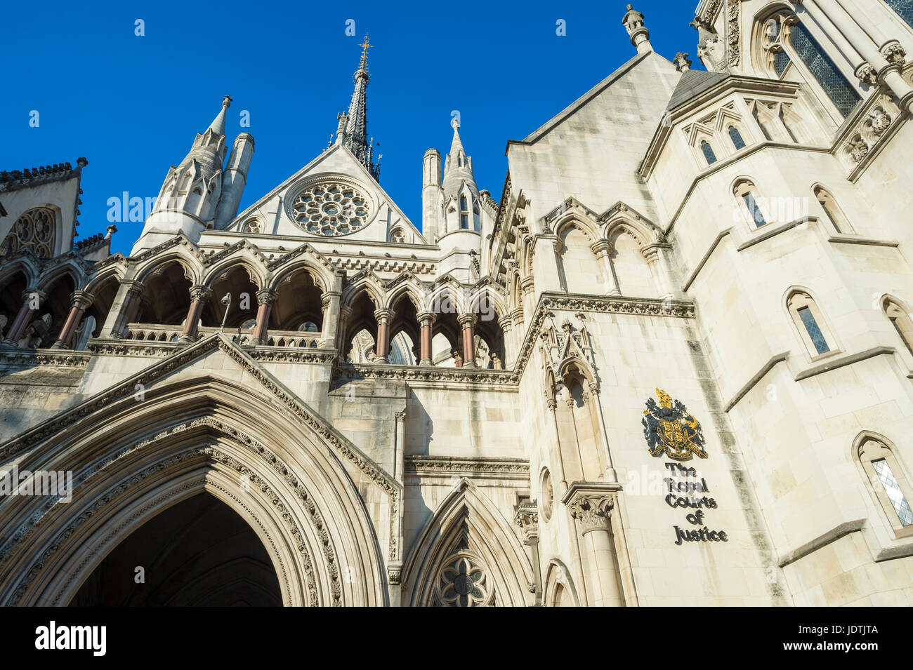 The Victorian Gothic style main entrance to the The Royal Courts of ...