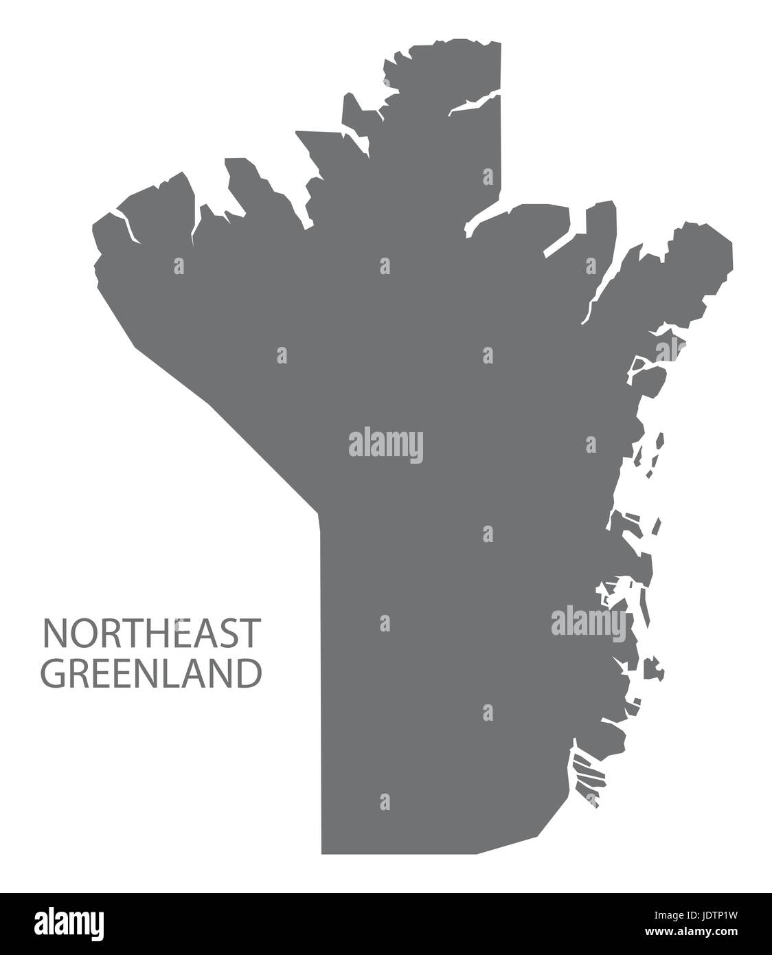Northeast Greenland map grey illustration silhouette Stock Vector Image ...