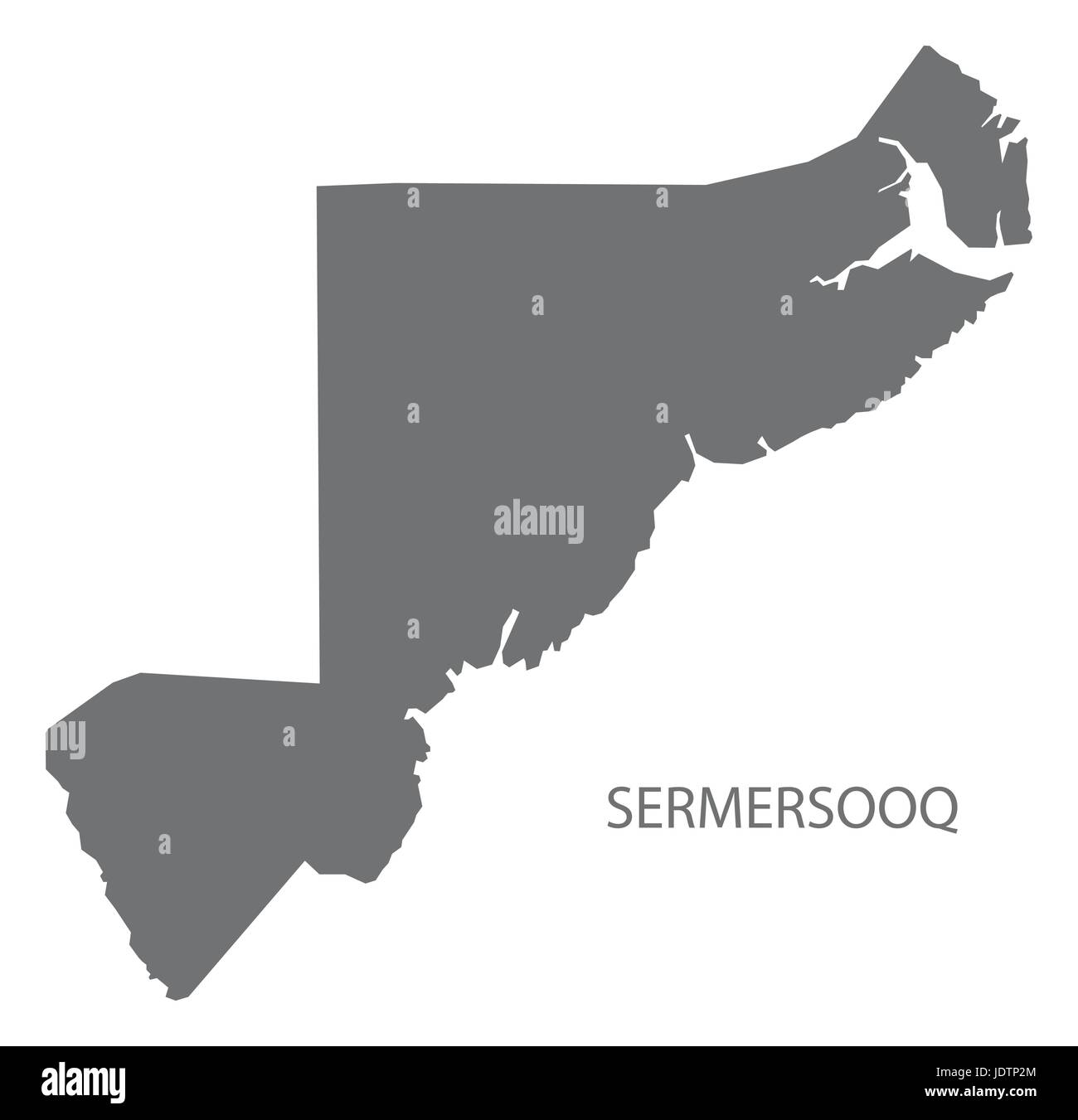 Sermersooq Greenland map grey illustration silhouette Stock Vector ...