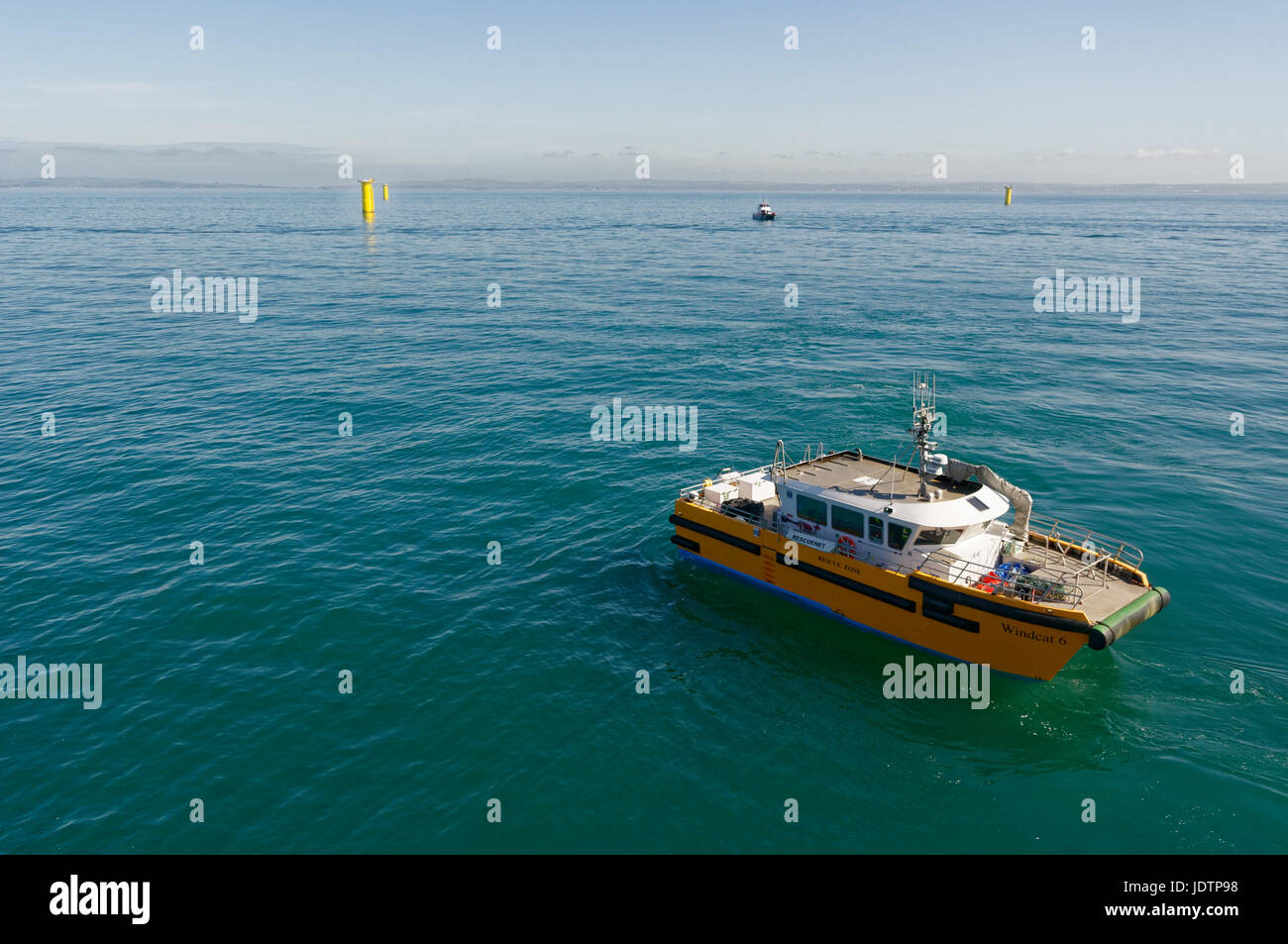 A Crew Transfer Vessel (CTV) at the Rampion Offshore Windfarm Stock ...