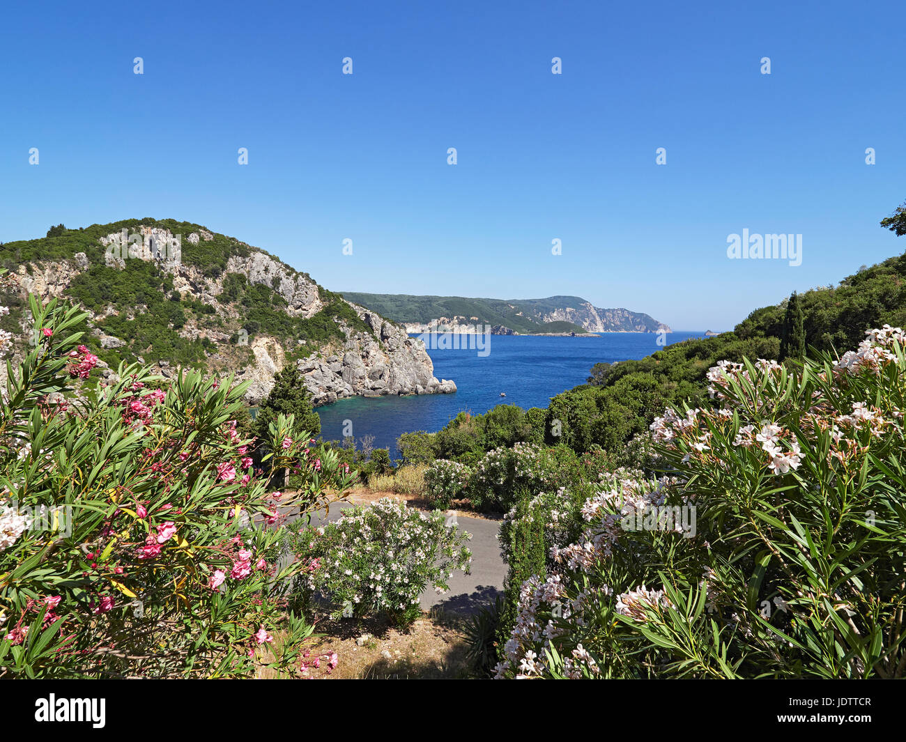 Corfu Paleokastritsa Monastery on the Greek island in the Ionian Sea ...