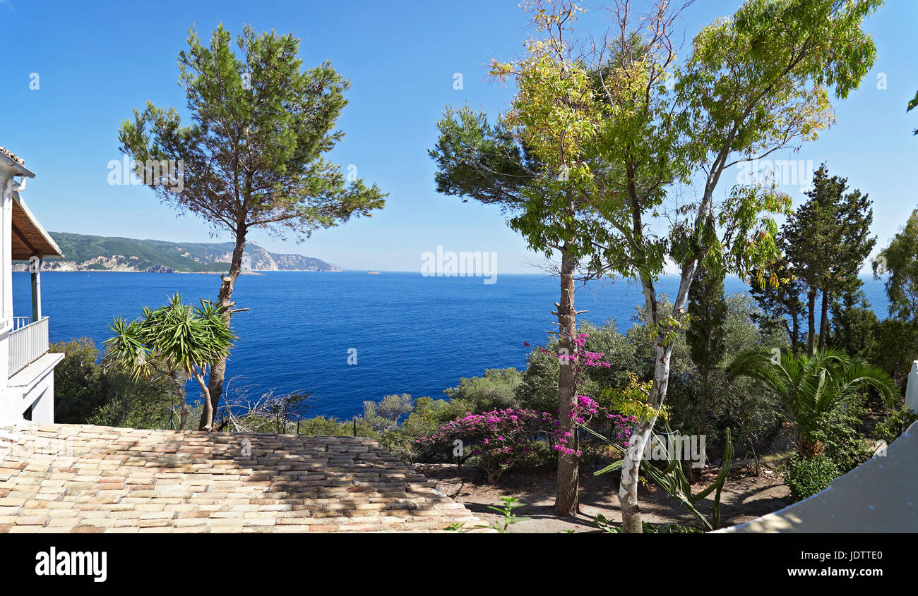 Corfu Paleokastritsa Monastery on the Greek island in the Ionian Sea ...