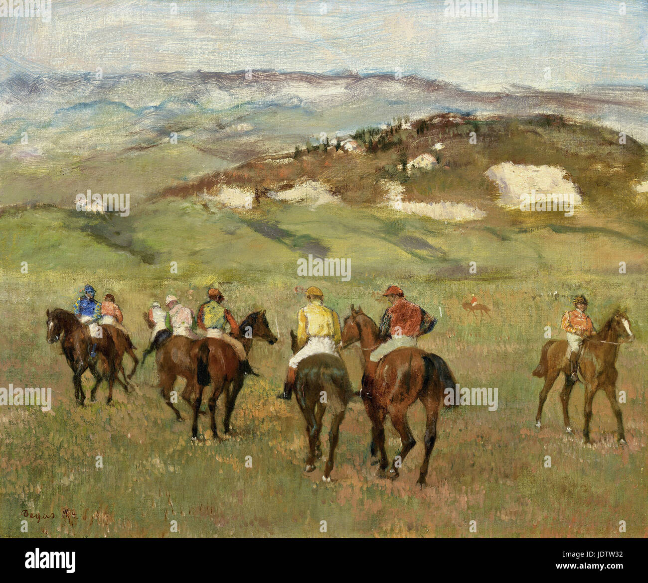 Edgar Degas - Jockeys on Horseback before Distant Hills Stock Photo - Alamy