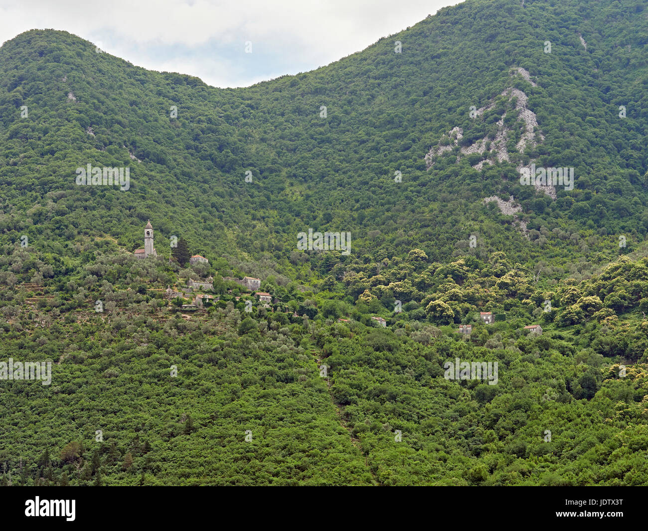 Village of Gornji Stoliv and church of Elijah Crkva Sv Ilije Bay of ...