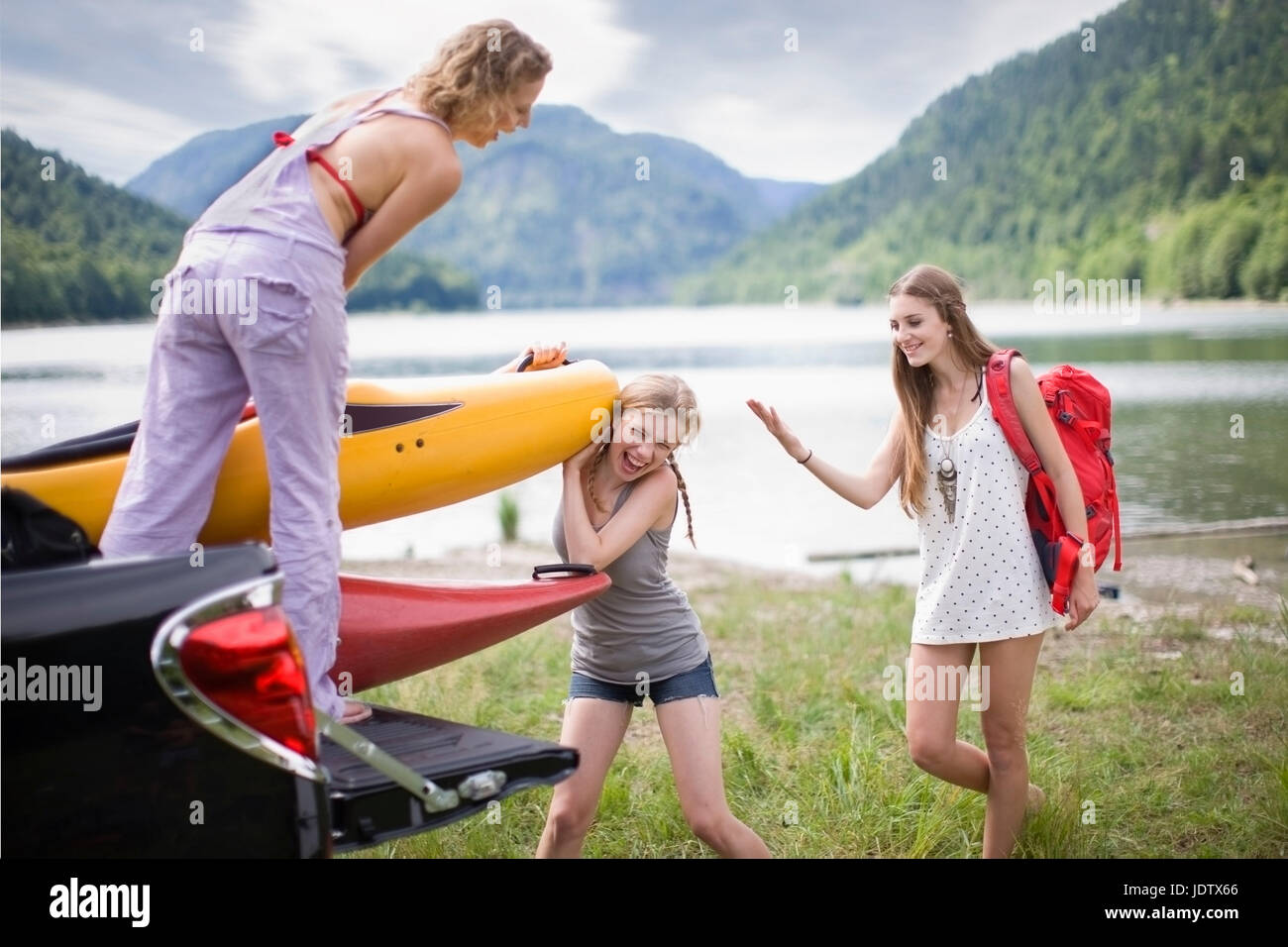 Girls on a boat trip Stock Photo - Alamy
