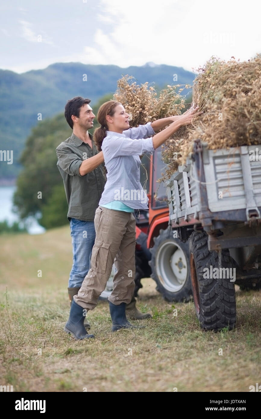 Teamwork two farmers man woman hi-res stock photography and images - Alamy