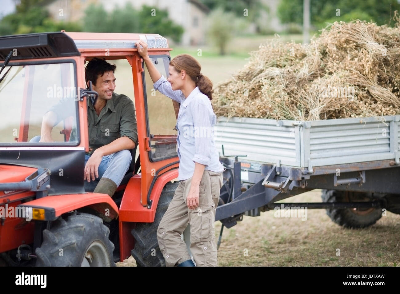 Two smiling farmers talking hi-res stock photography and images - Alamy