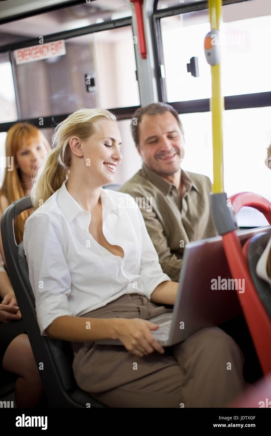 People sitting in a bus Stock Photo - Alamy