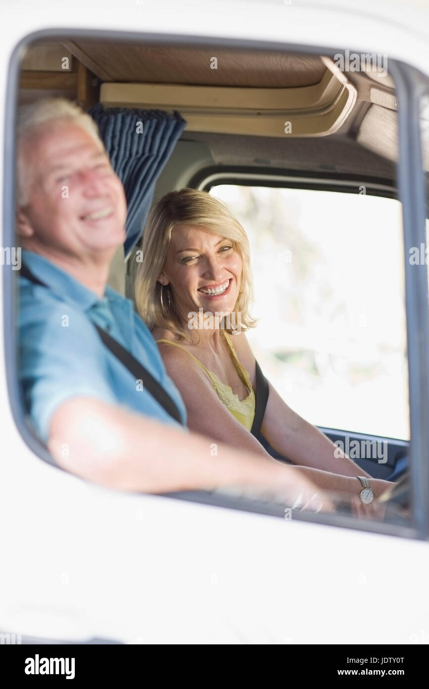 Older couple driving RV Stock Photo - Alamy