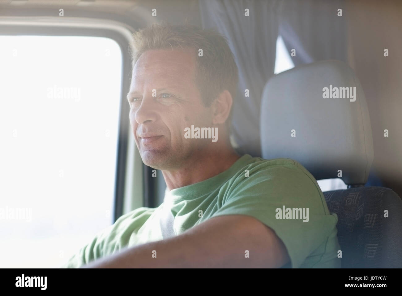 Man driving RV Stock Photo - Alamy