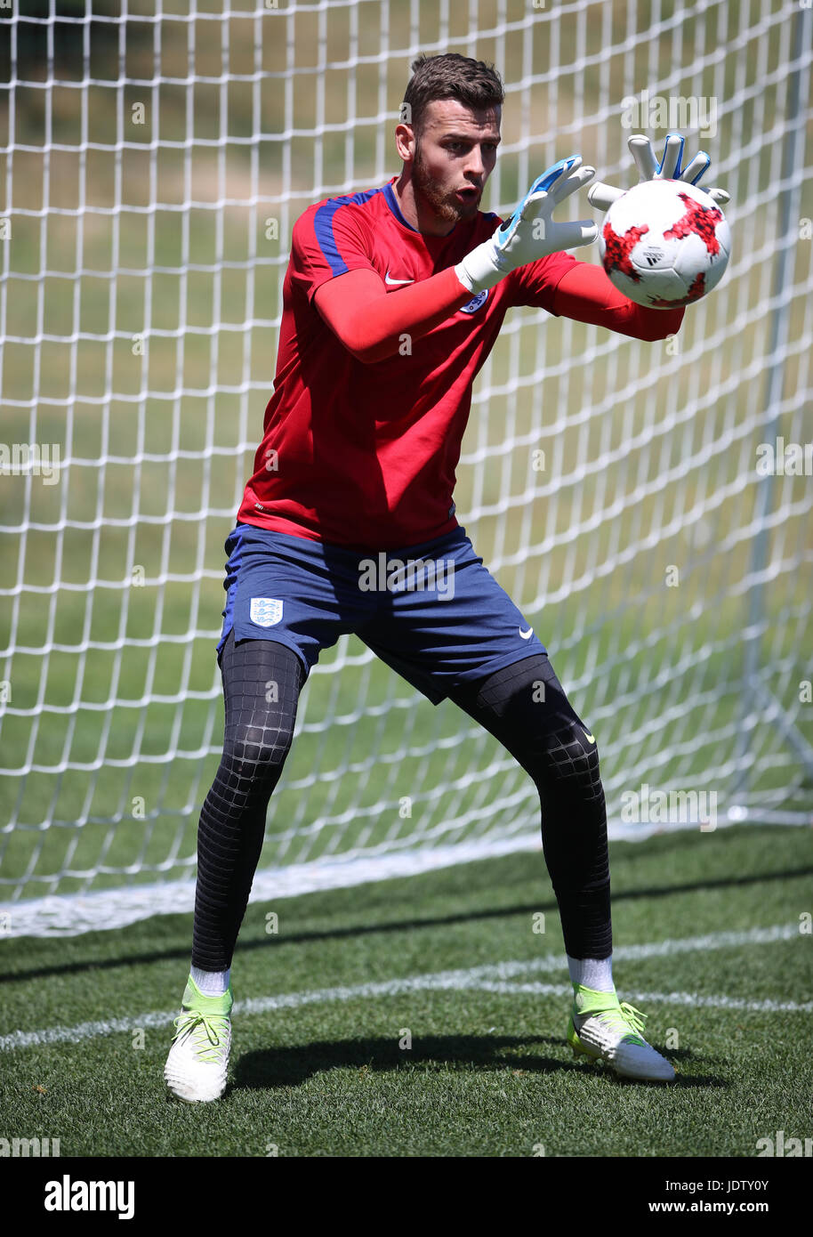 England goalkeeper Angus Gunn during the training session at Stadion ...