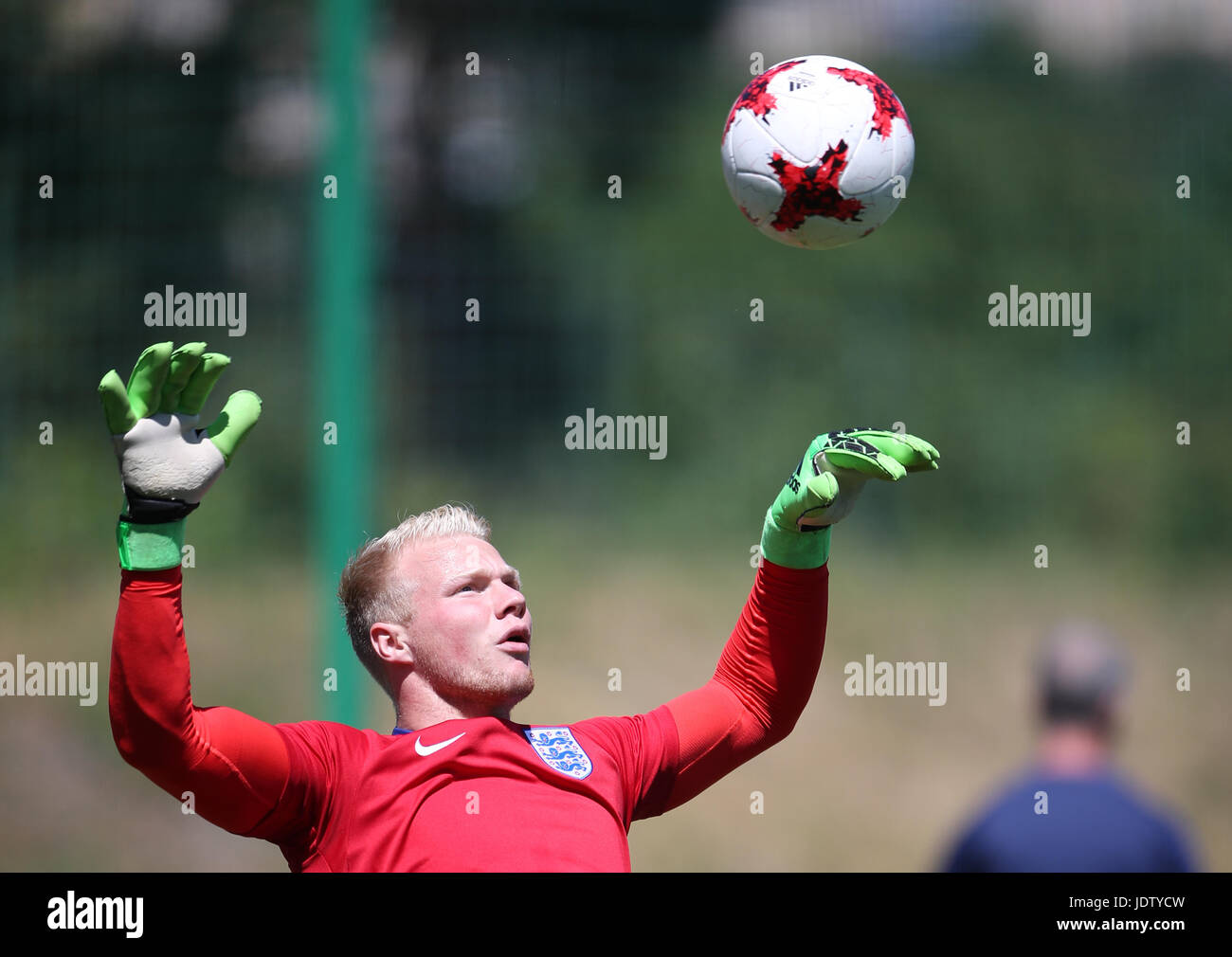 England goalkeeper Jonathan Mitchell during the training session at ...