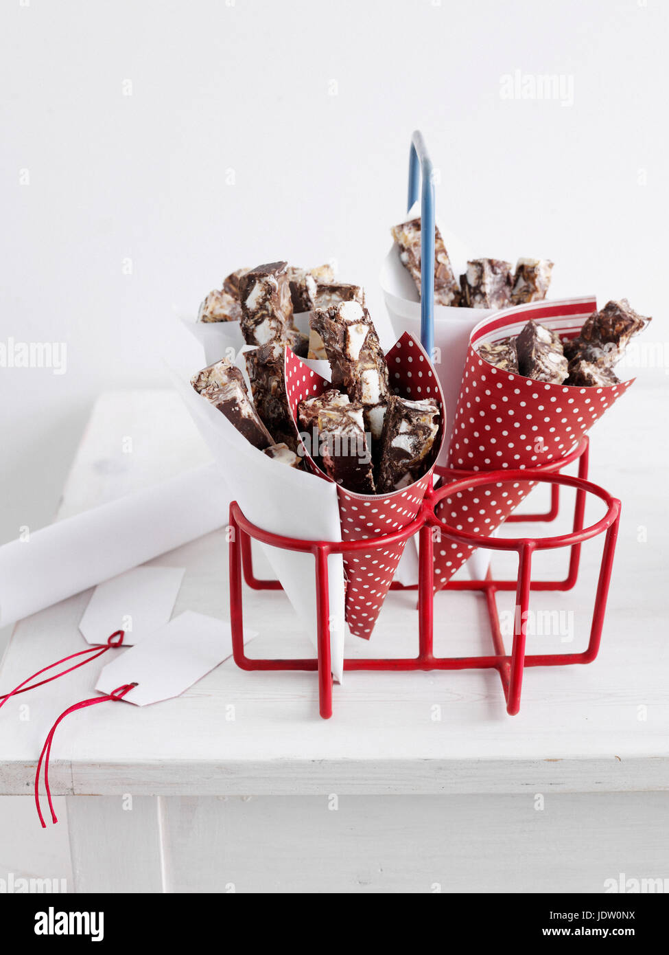 Cones of chocolate candies Stock Photo - Alamy