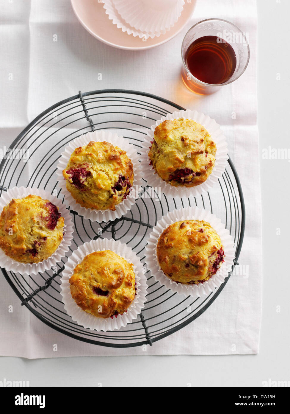 Fruit muffins on cooling rack Stock Photo - Alamy