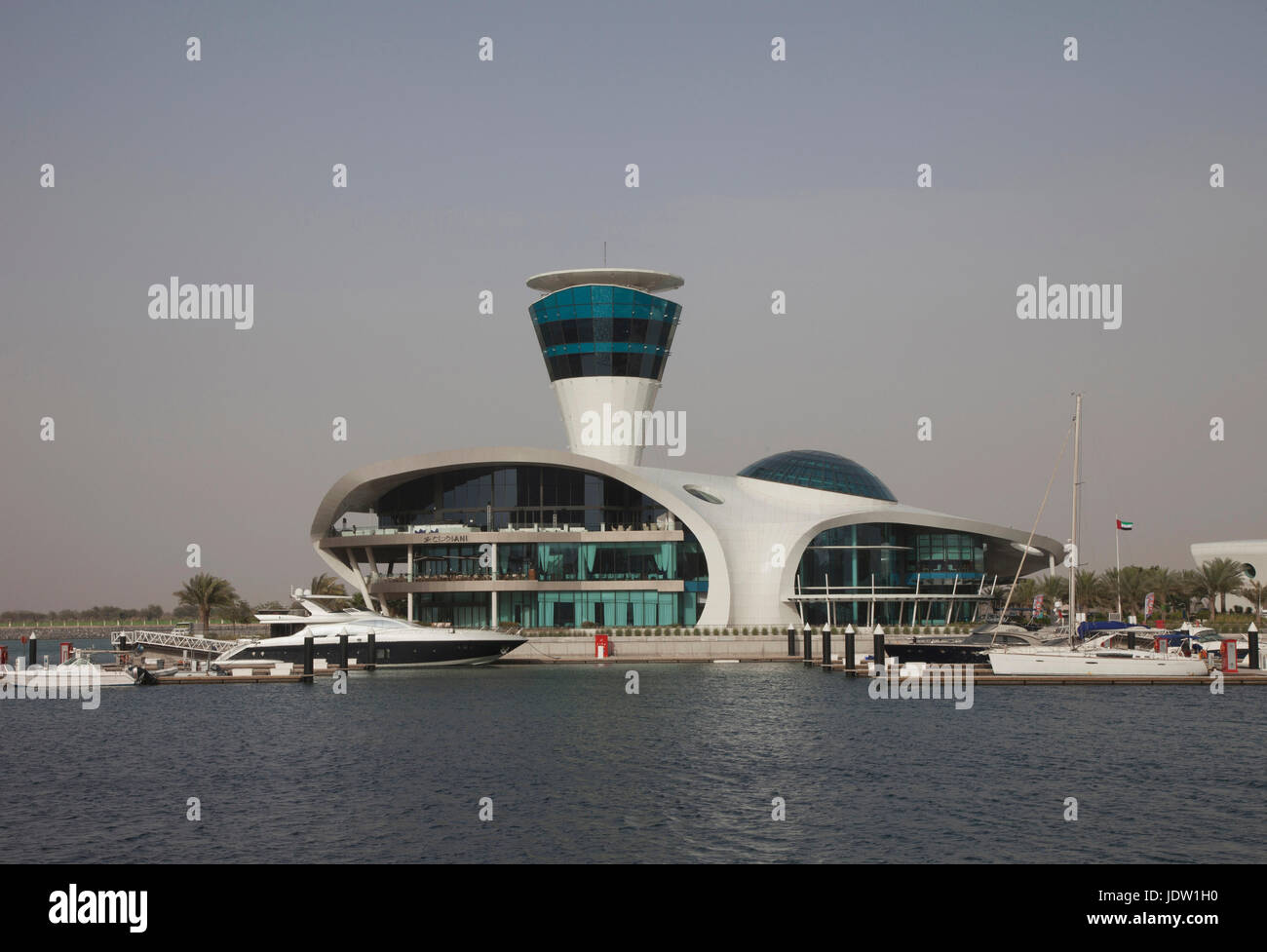 Modern building on urban harbor Stock Photo - Alamy
