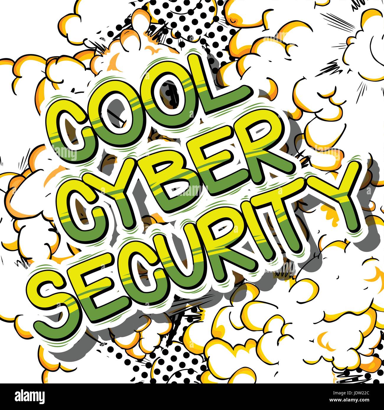 Cool Cyber Security - Comic book style word on abstract background ...