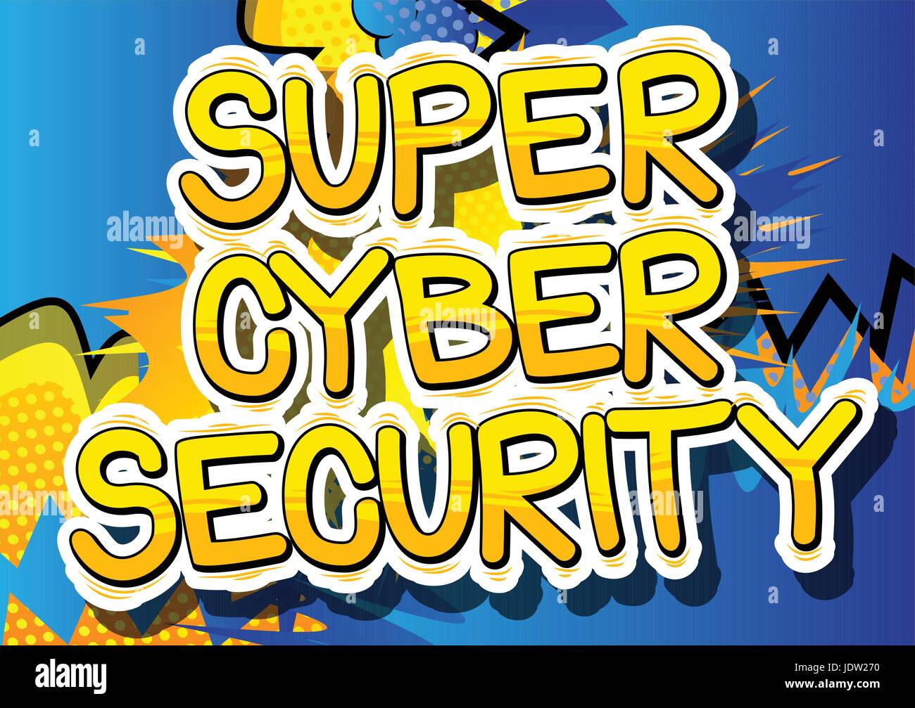 Super Cyber Security - Comic book style word on abstract background ...