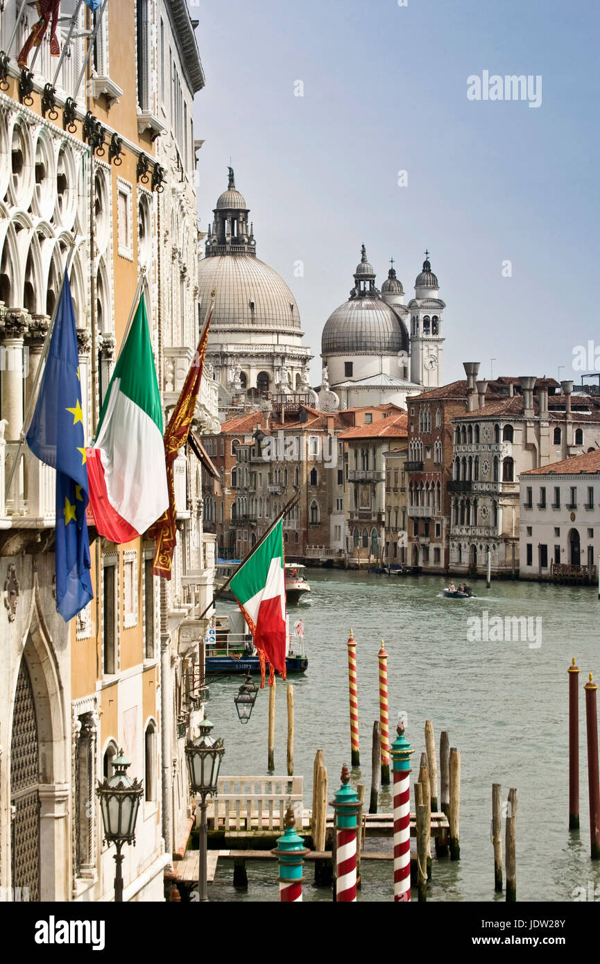 Flags on ornate urban buildings Stock Photo - Alamy