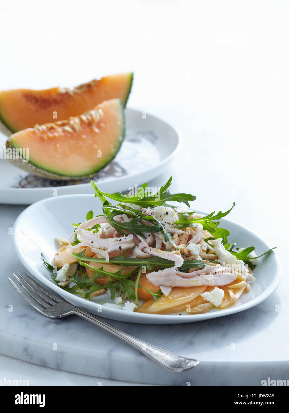 Healthy salad chicken melon hi-res stock photography and images - Alamy