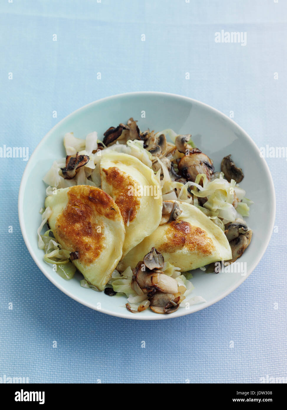 Plate of fried wontons and rice Stock Photo - Alamy