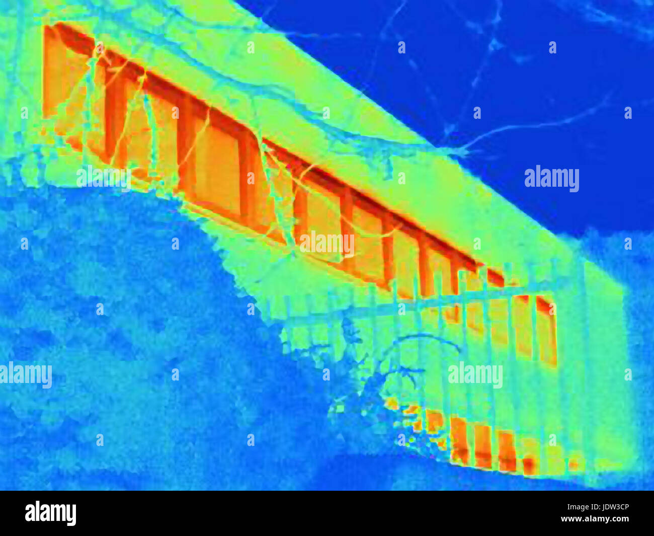 Thermal image of apartment building Stock Photo - Alamy