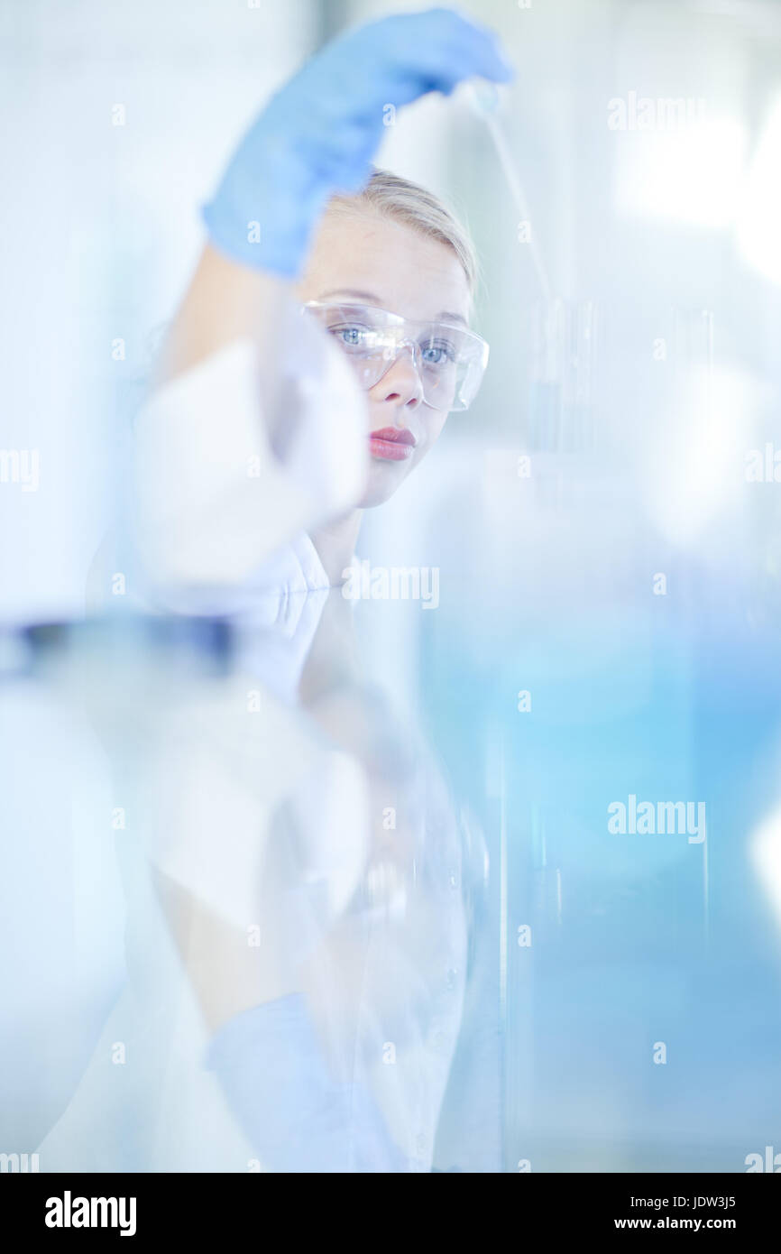 Girl in lab goggles hi-res stock photography and images - Alamy