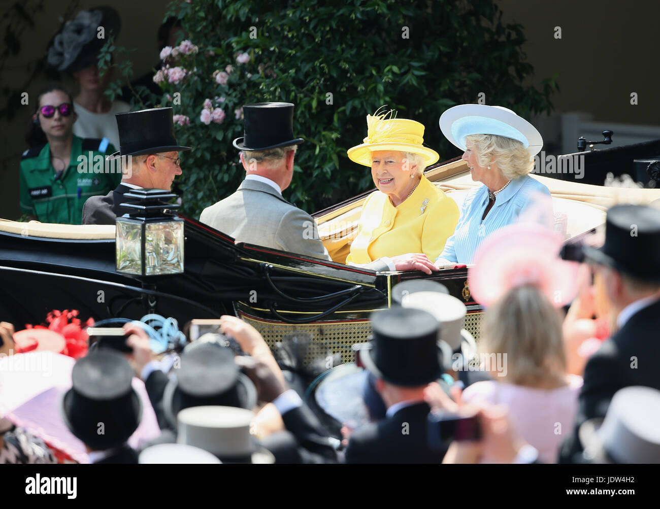 Queen Elizabeth II and The Duchess of Cornwall arriving during day two ...