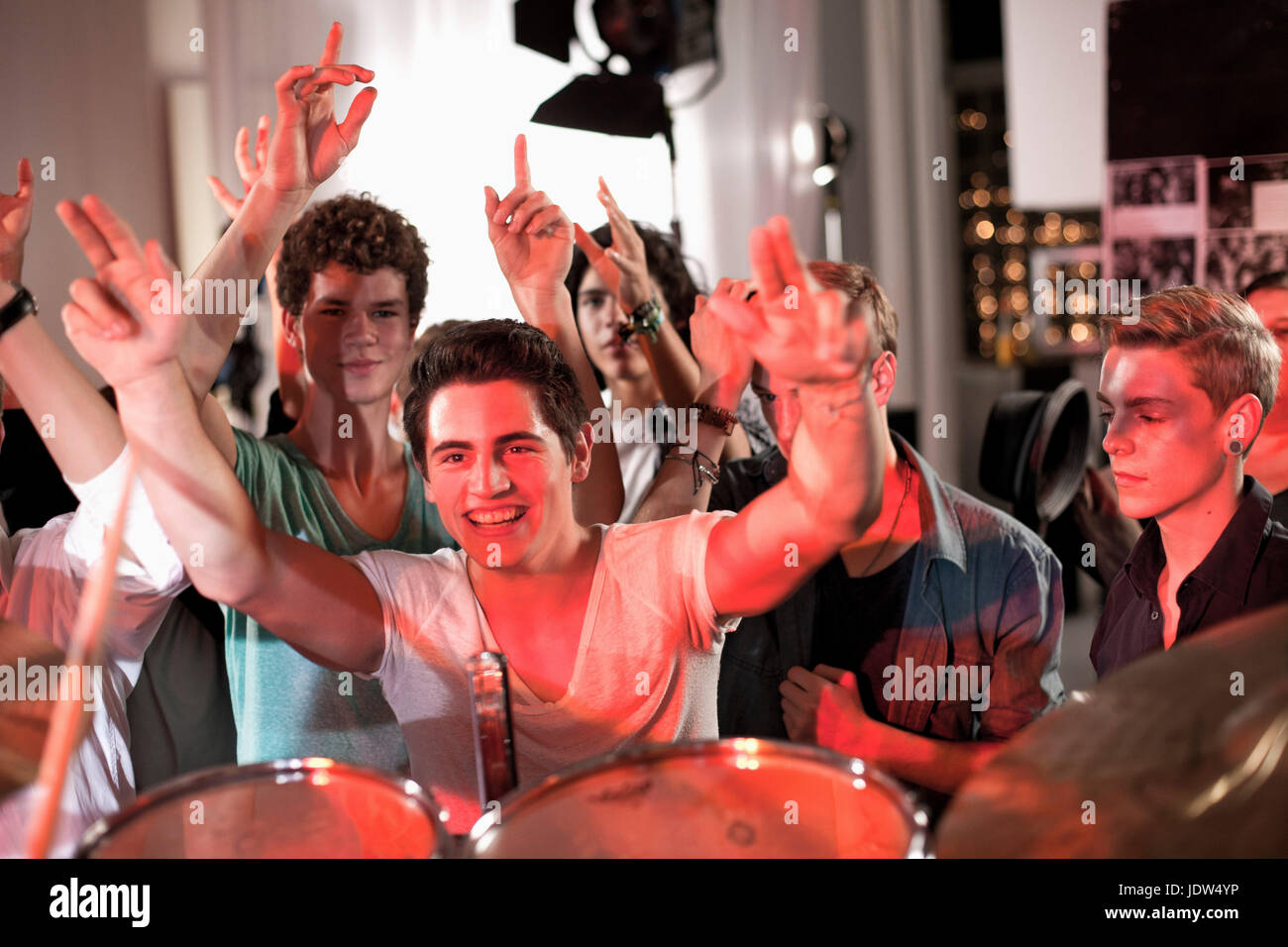 Teenage boys at rock concert Stock Photo - Alamy