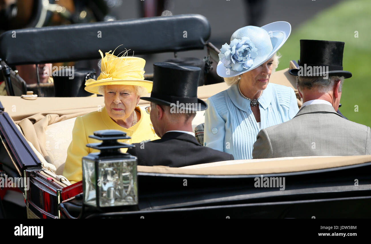 Queen Elizabeth II (left) and The Duchess of Cornwall arriving with The ...