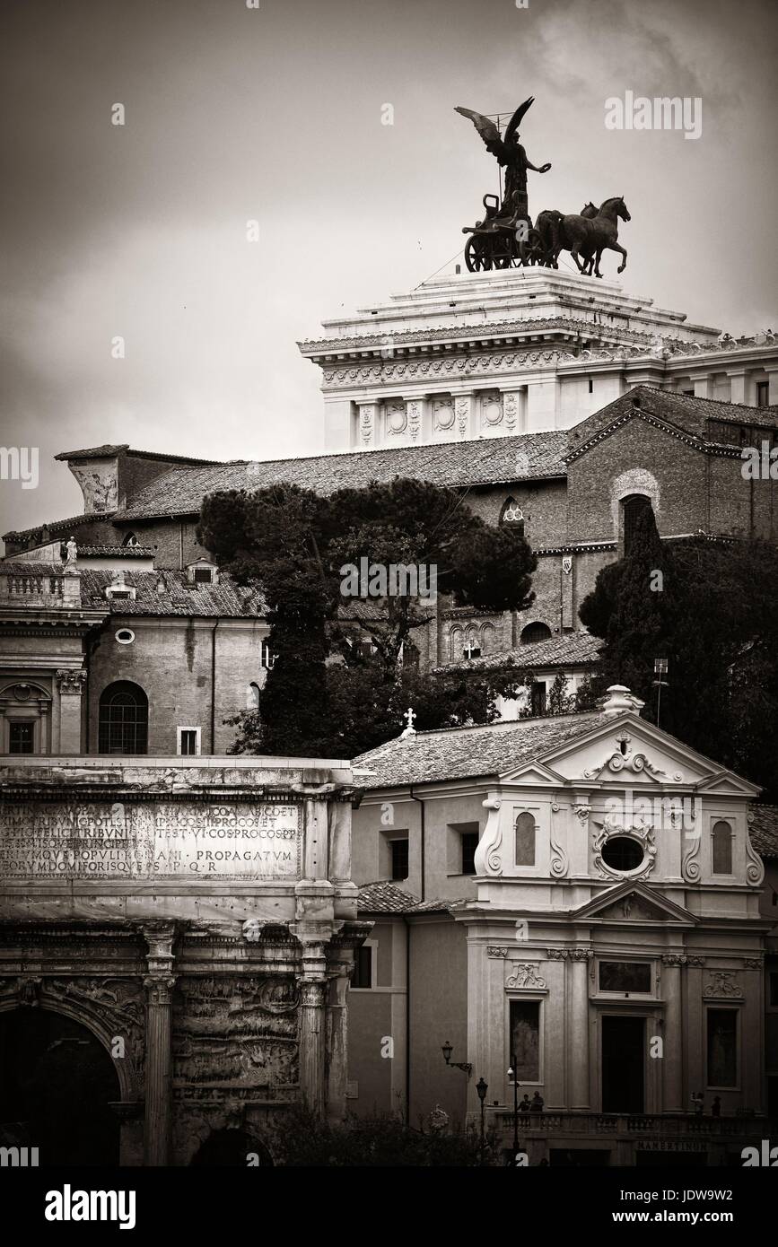 Rome Forum with ruins of historical buildings. Italy Stock Photo - Alamy
