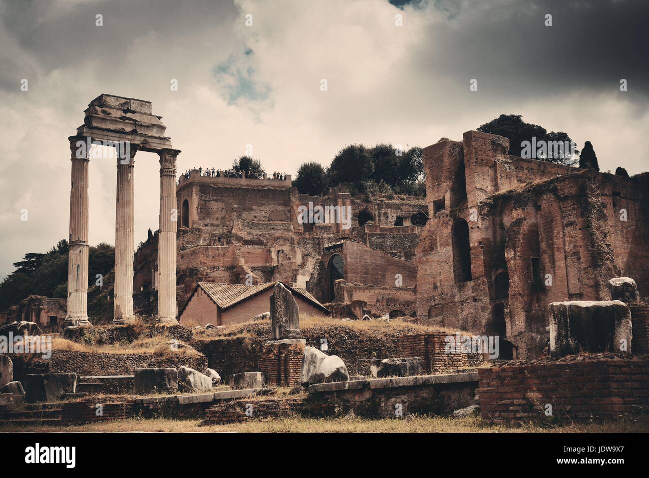 Rome Forum with ruins of historical buildings. Italy Stock Photo - Alamy