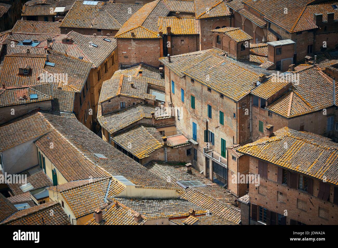 Medieval town Siena rooftop view with historic buildings in Italy Stock ...
