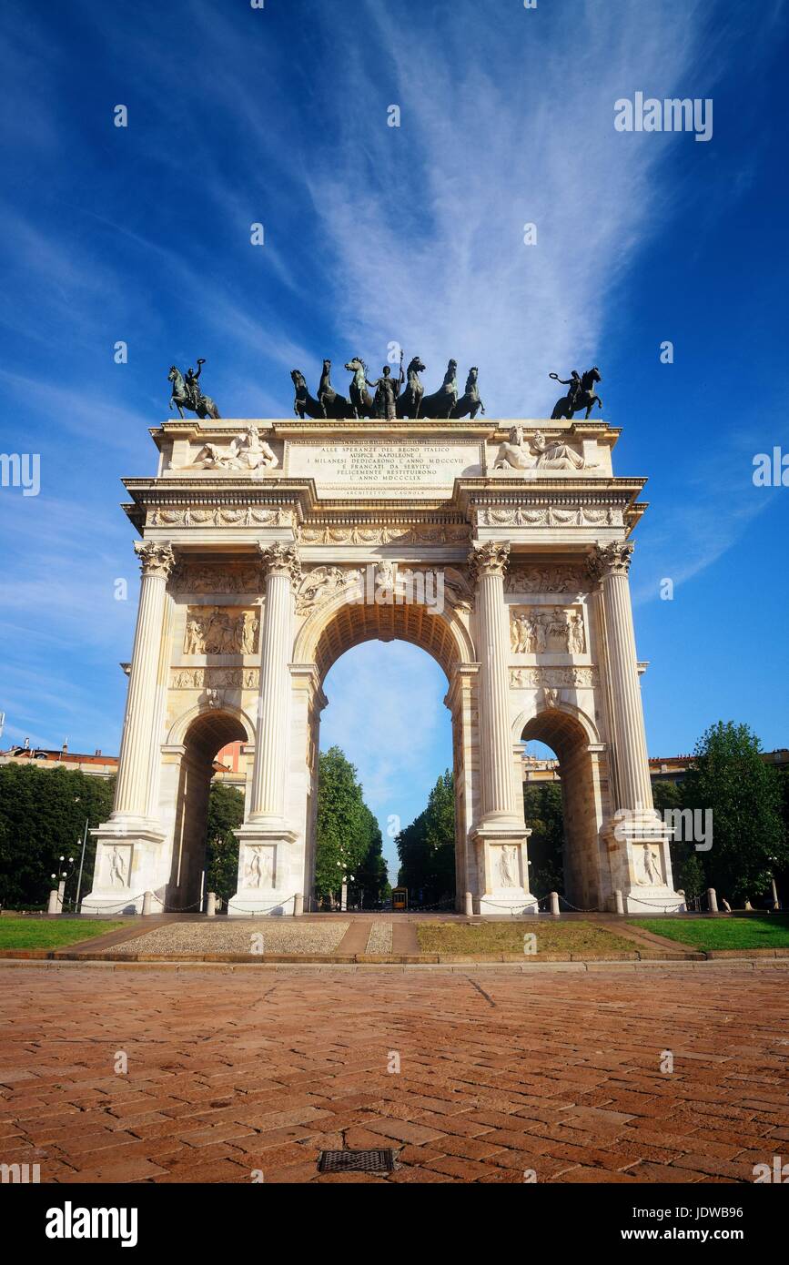 Arch of Peace, or Arco della Pace in Italian, in Milan, Italy Stock ...