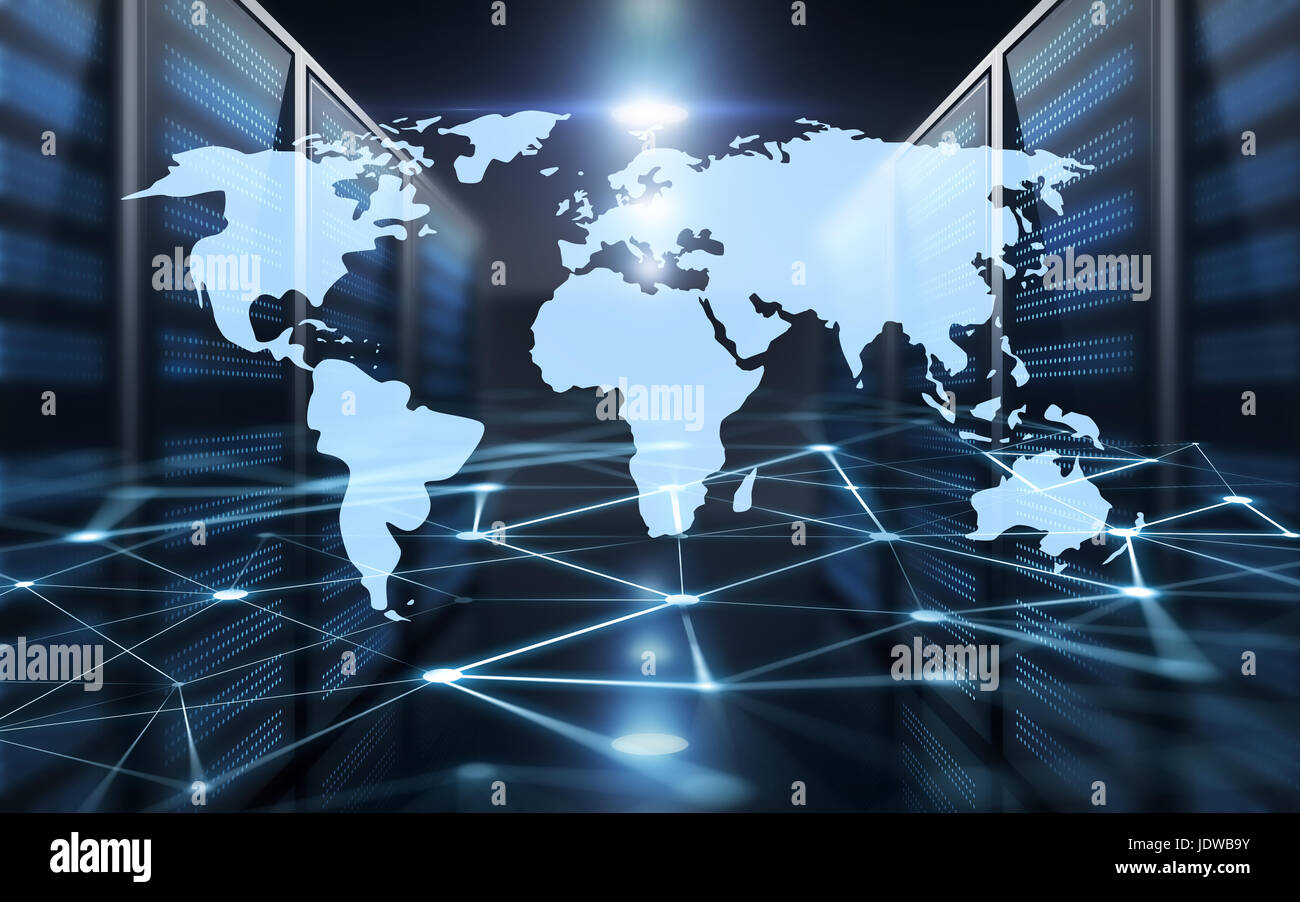 businessman in suit over futuristic server room Stock Photo - Alamy