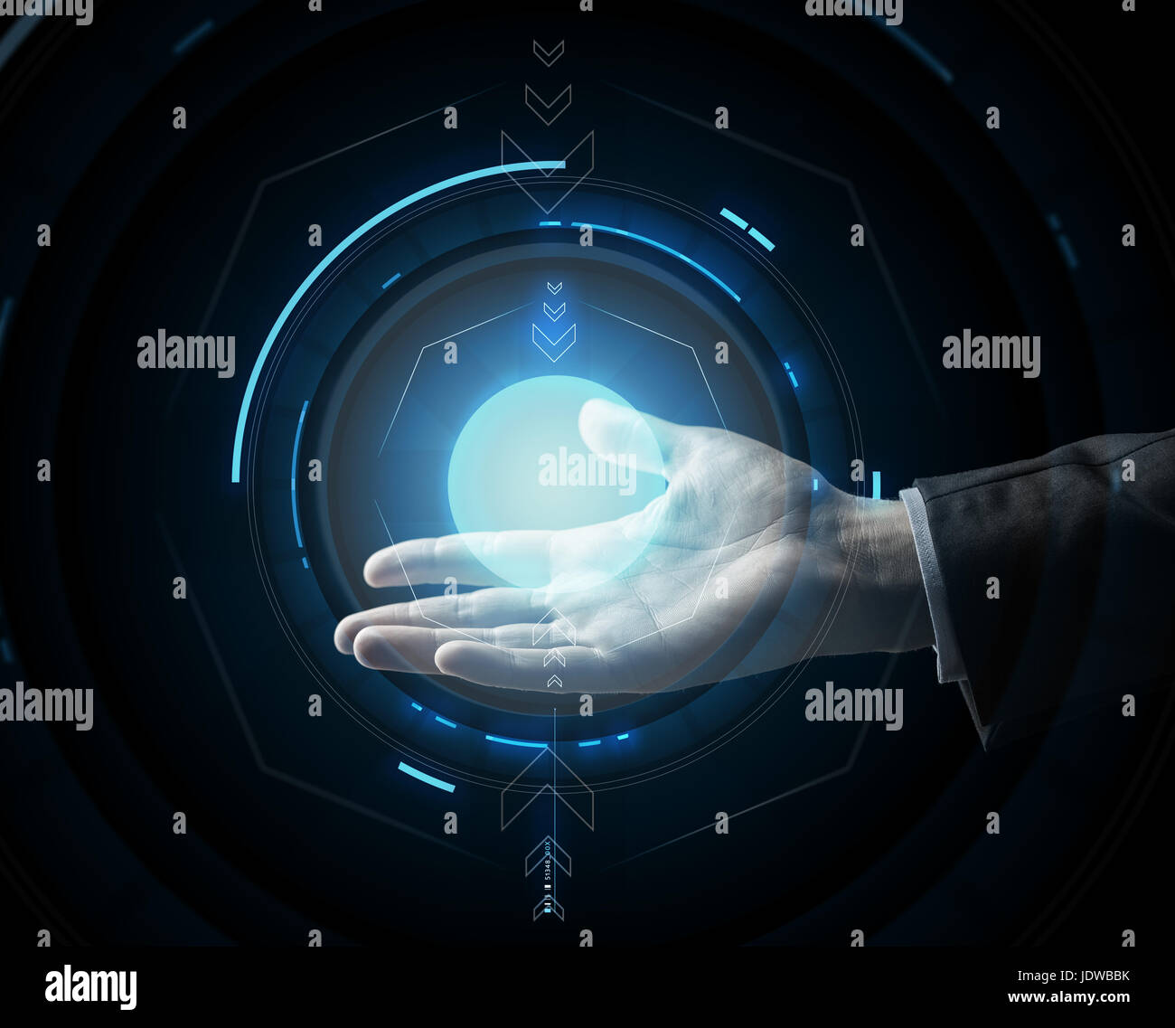 businessman hand with virtual projection Stock Photo - Alamy