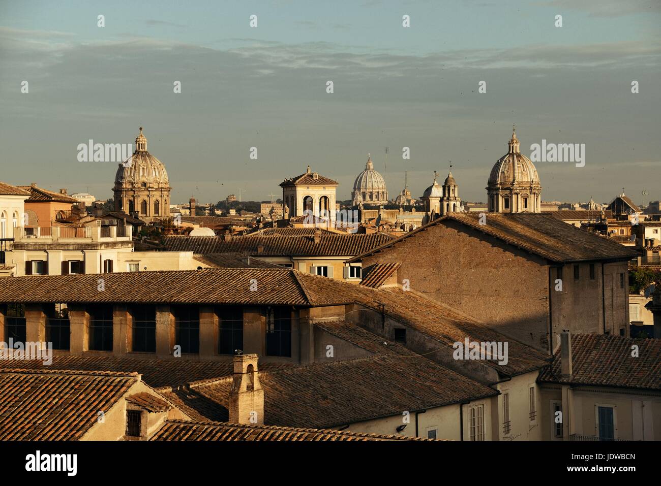 Rooftop view of Rome historical architecture and city skyline. Italy ...