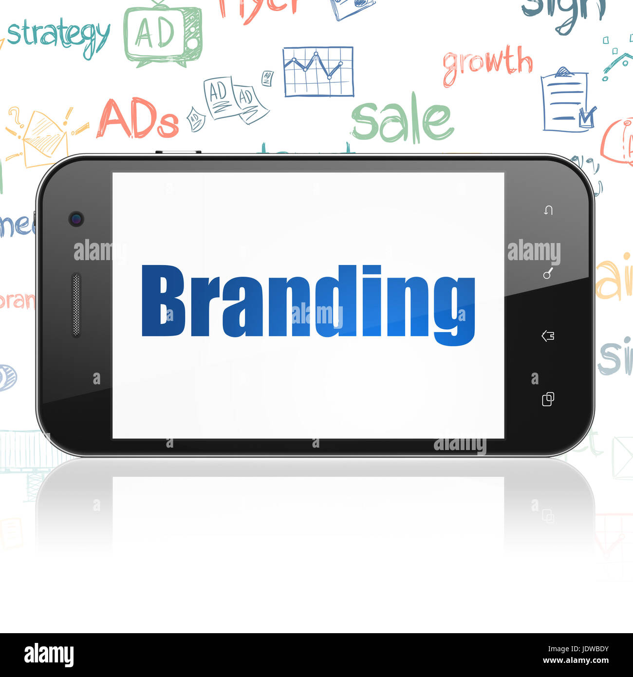 Marketing concept: Smartphone with Branding on display Stock Photo - Alamy