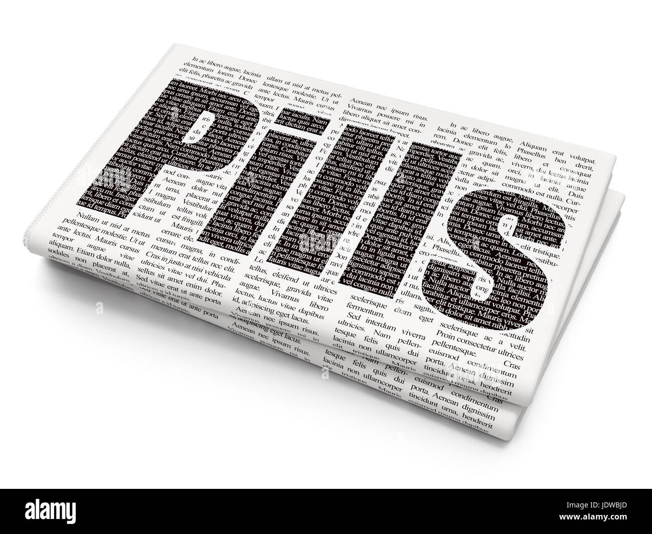 Medicine concept: Pills on Newspaper background Stock Photo - Alamy
