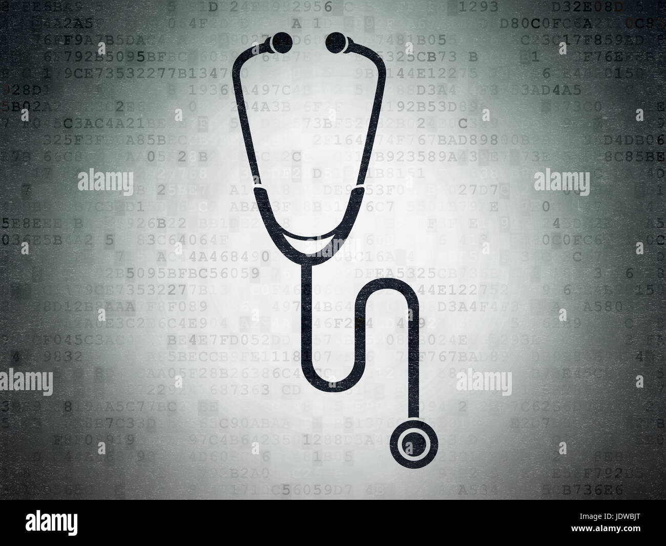 Medicine concept: Stethoscope on Digital Data Paper background Stock ...