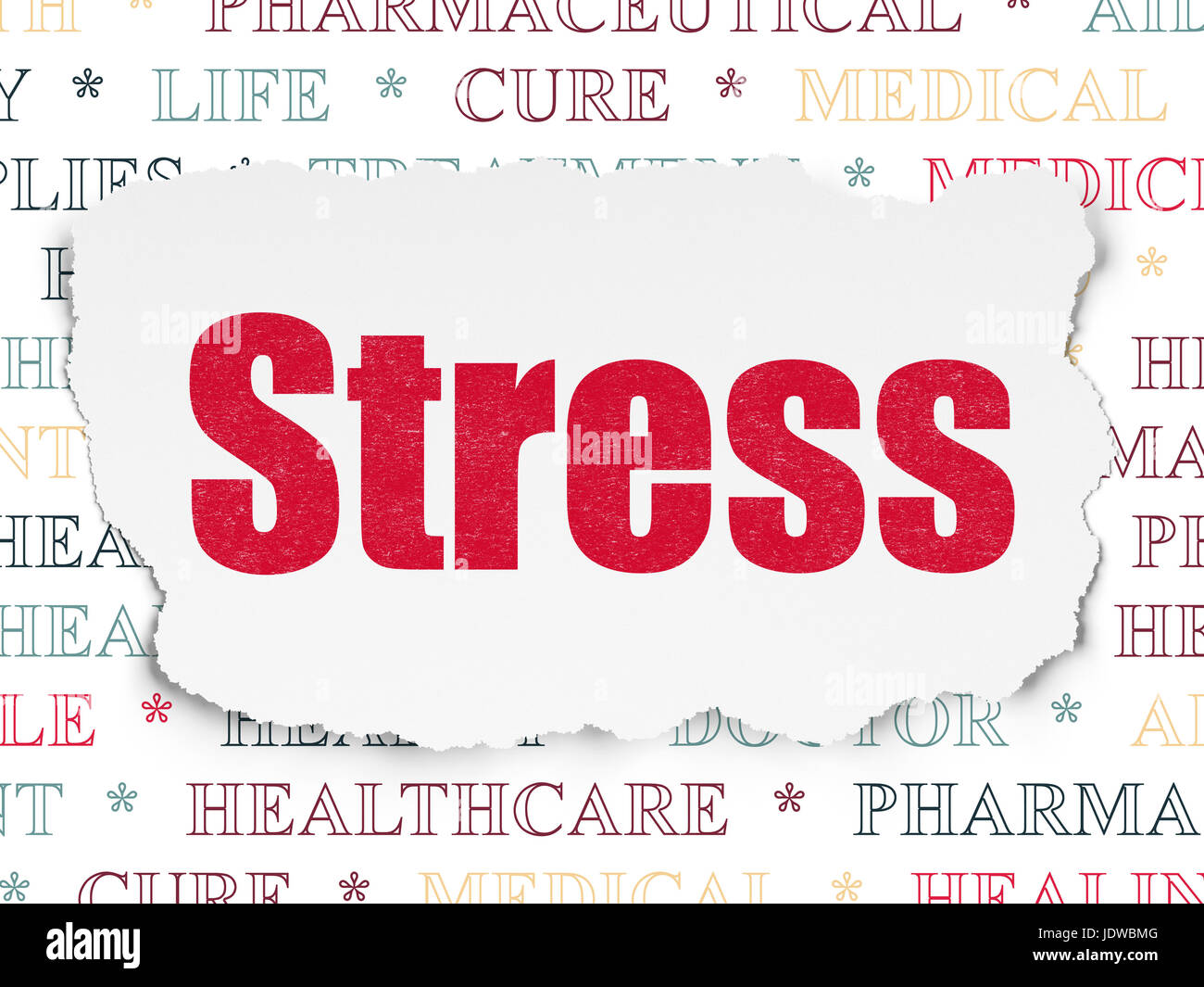 Health concept: Stress on Torn Paper background Stock Photo - Alamy