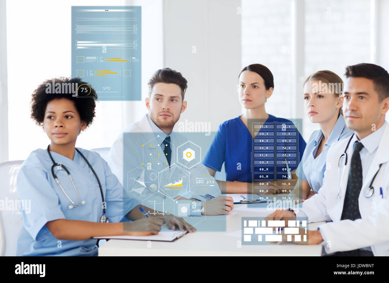 group of happy doctors on conference at hospital Stock Photo - Alamy