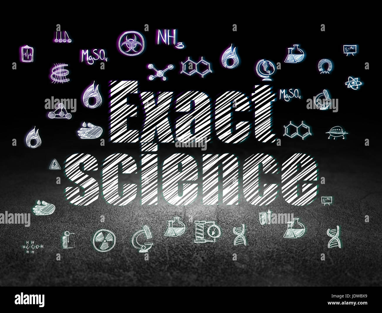 Science concept: Exact Science in grunge dark room Stock Photo - Alamy