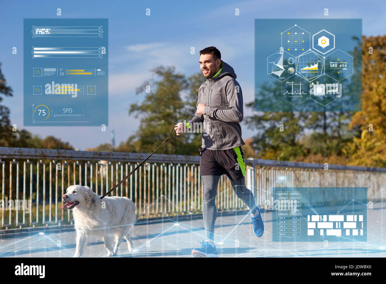 Man jogging dog labrador hi-res stock photography and images - Alamy