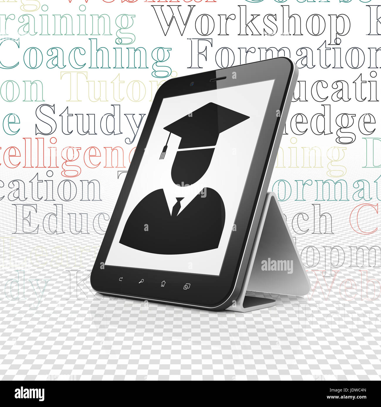 Education concept: Tablet Computer with Student on display Stock Photo ...