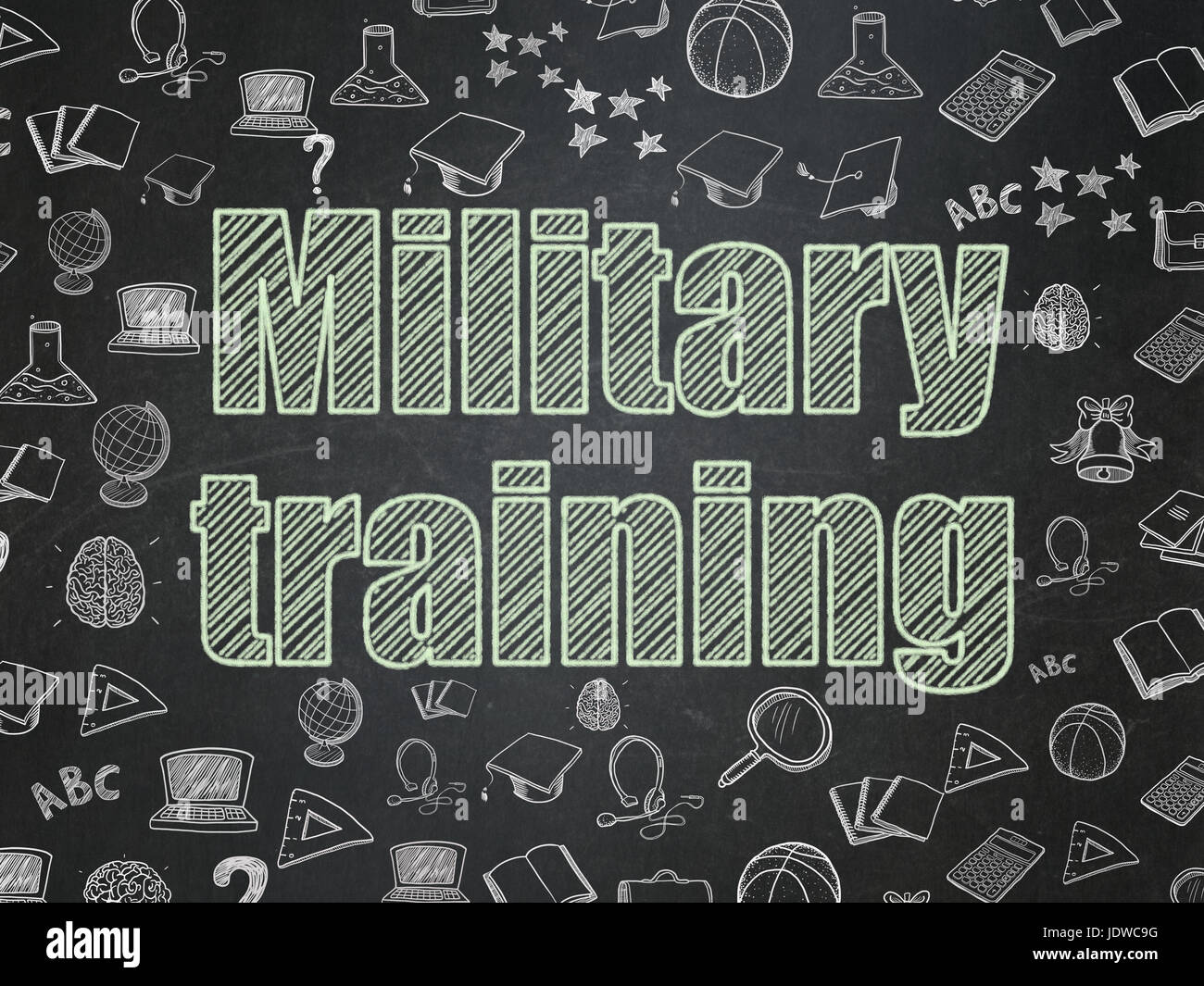 Education concept: Military Training on School board background Stock ...