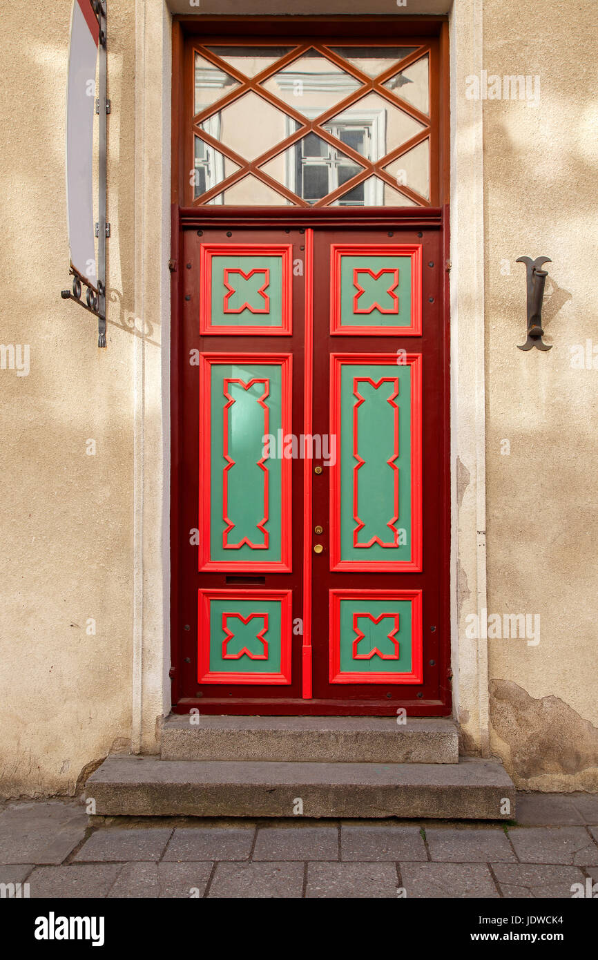 An old beautiful door in the style of the European Middle Ages from the ...