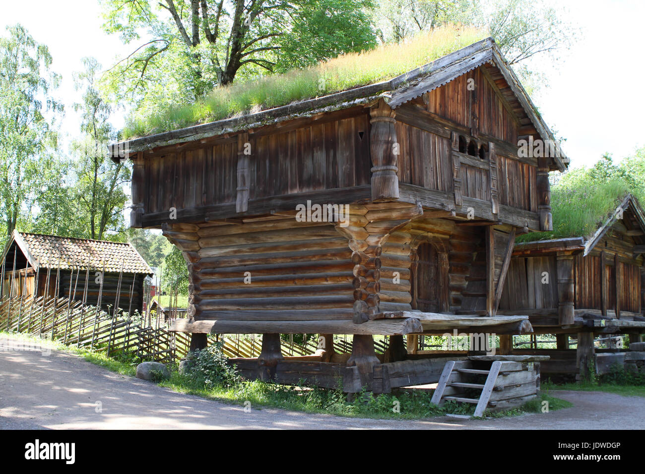 Traditional ancient wooden buildings, Norway, Scandinavia, Northern ...