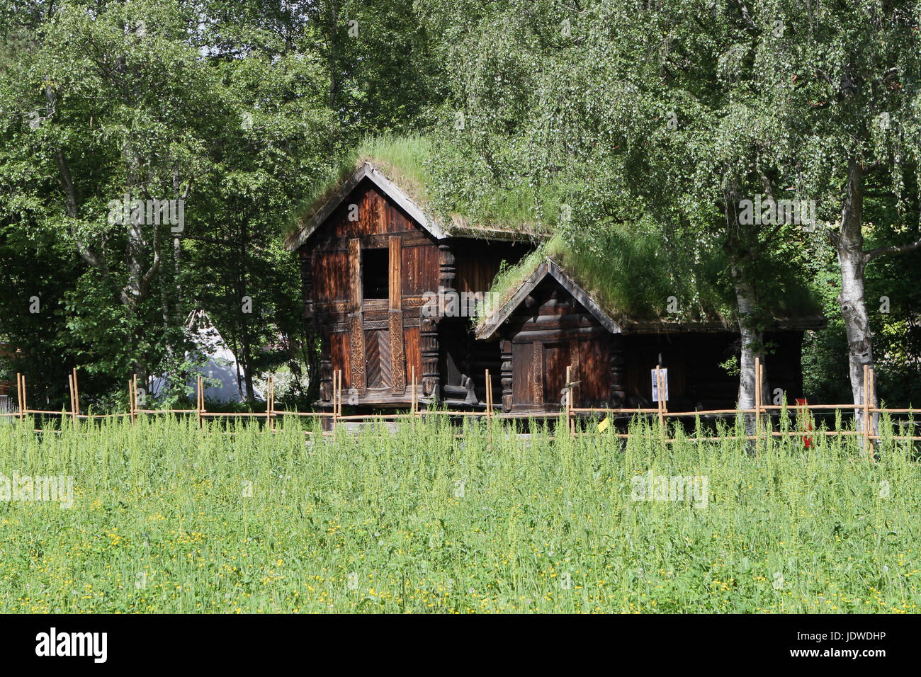 Traditional ancient wooden buildings, Norway, Scandinavia, Northern ...